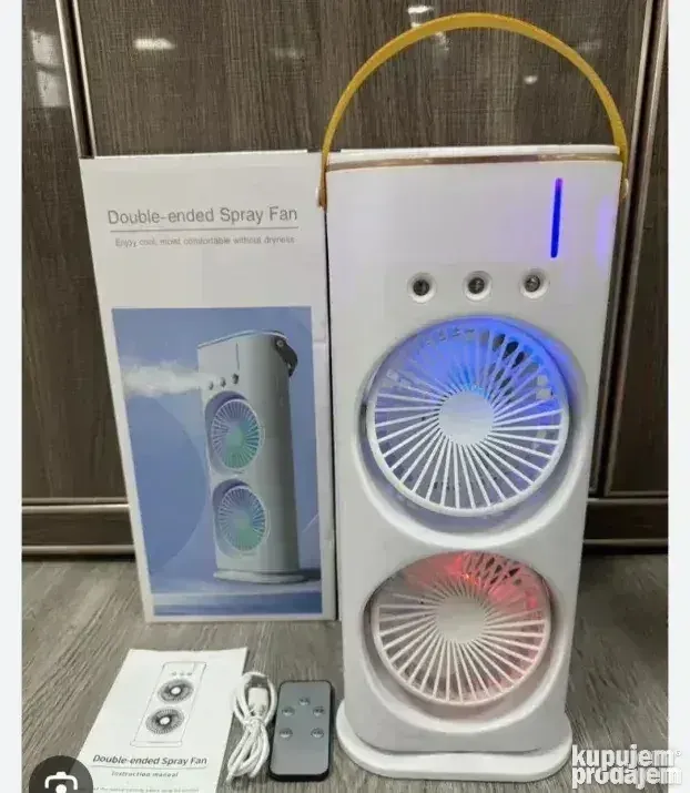 NOVO! Dupla velika klima ventilator 3u1 sa rasprsivacem