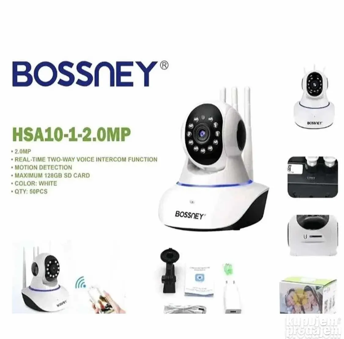 NOVO! kamera ip bossney 4K rezolucija i 6M sa 3 antene BS – H9007