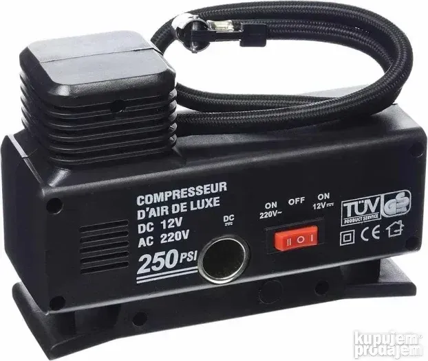 NOVO! Kompresor za auto Kompresor sa manometrom AC/DC – 12/220V