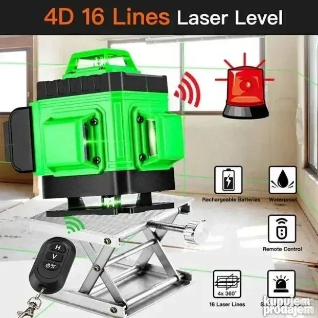 NOVO! Laser za nivelaciju 4D 16 linija Digitalni 100m laser