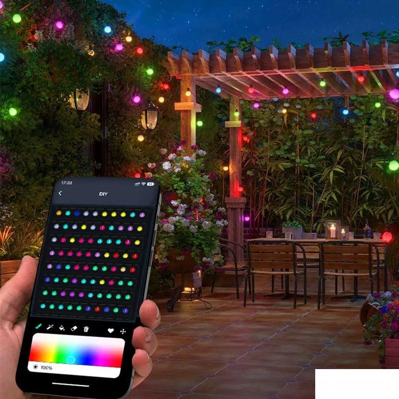 NOVO! Led RGB Lampice Za Dekoraciju Dvorista, Baste, Restorane 10m Sa Daljinskim I Mobilnom Kontrolom
