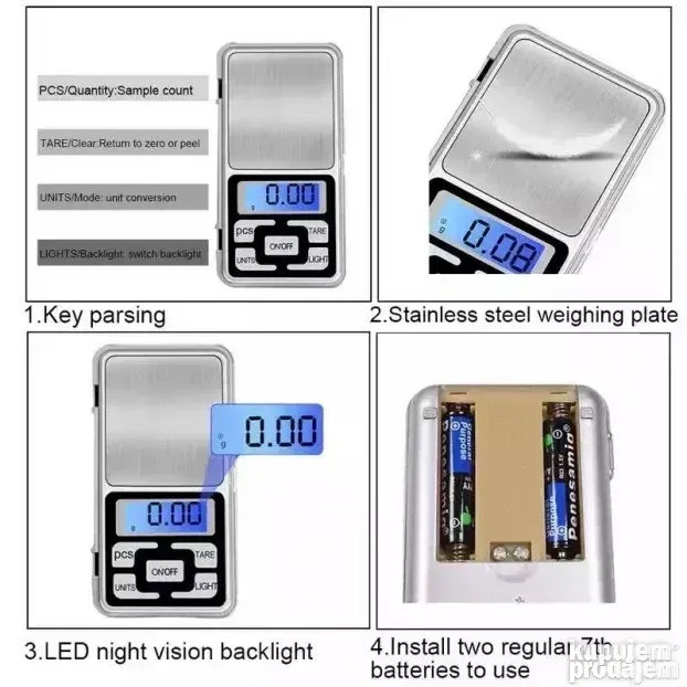 NOVO! mini digitalna vagica 500g digitalna-precizna vagica