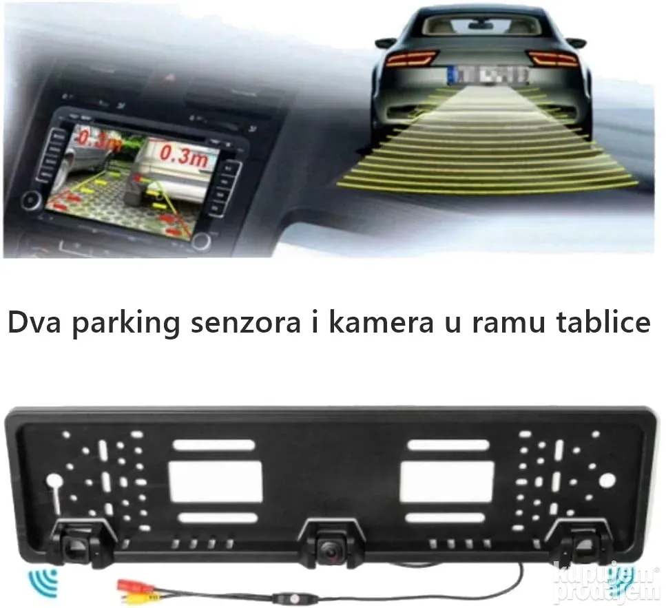 NOVO! Parking senzori + kamera u ramu tablice za auto