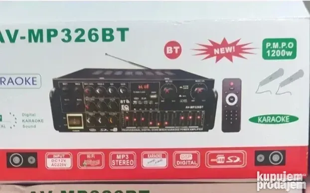 NOVO! Pojačalo Bluetooth pojačalo AV-MP326 BT Pojačalo za karaoke