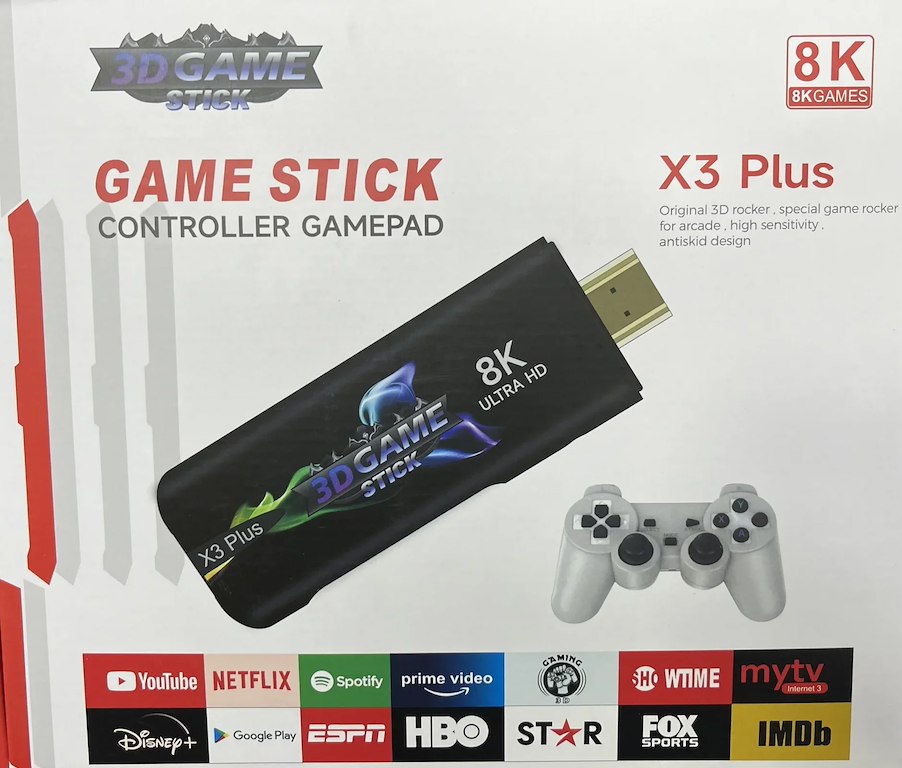NOVO! Retro konzola X3 pro game stick 8K 40000 igrica