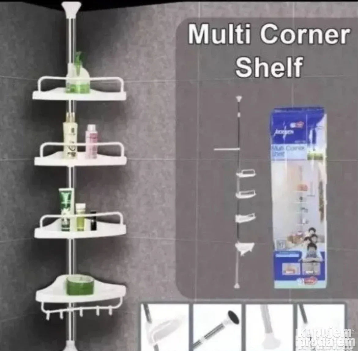 NOVO! Teleskopska Kupatilo Ugaona Polica Za Kadu ili Tus Kabinu