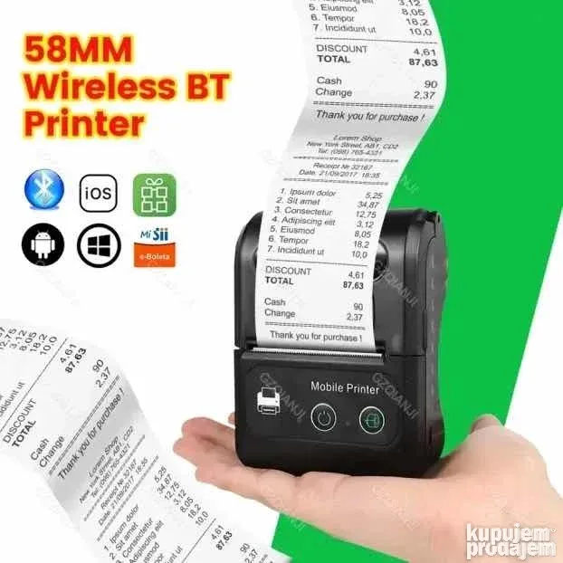 NOVO! Termalni printer bezicni POS stampac