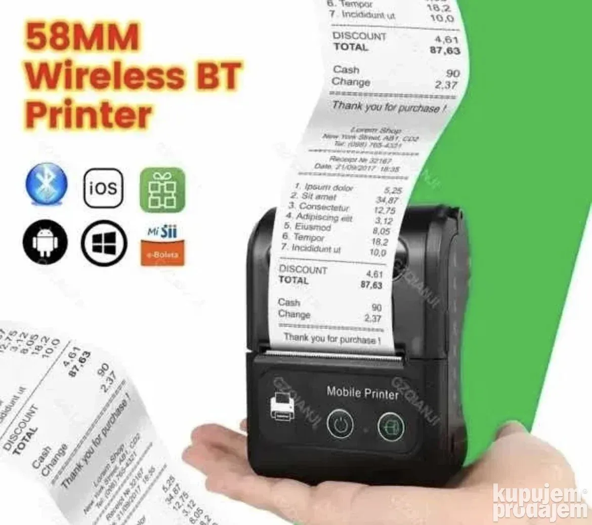 NOVO! Termalni printer bezicni POS stampac, termalni stampac