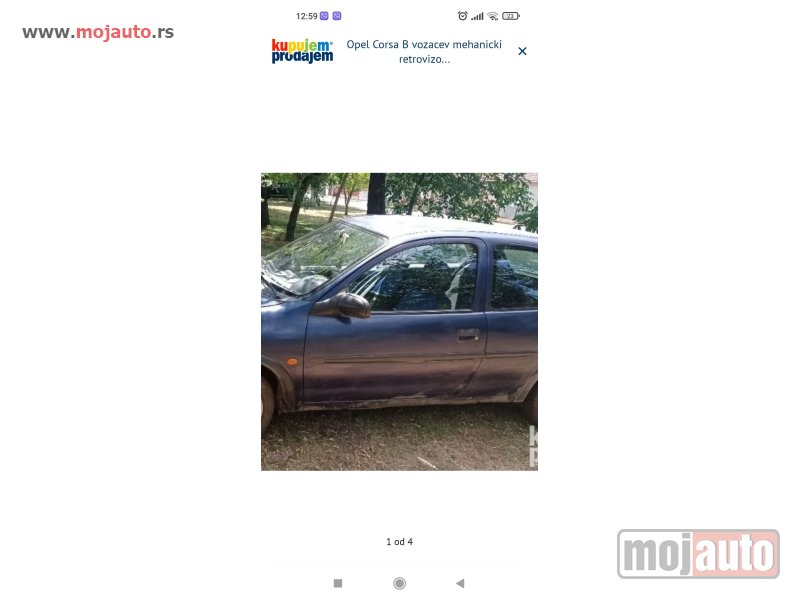 Corsa B vozacev Mehanicki retrovizor