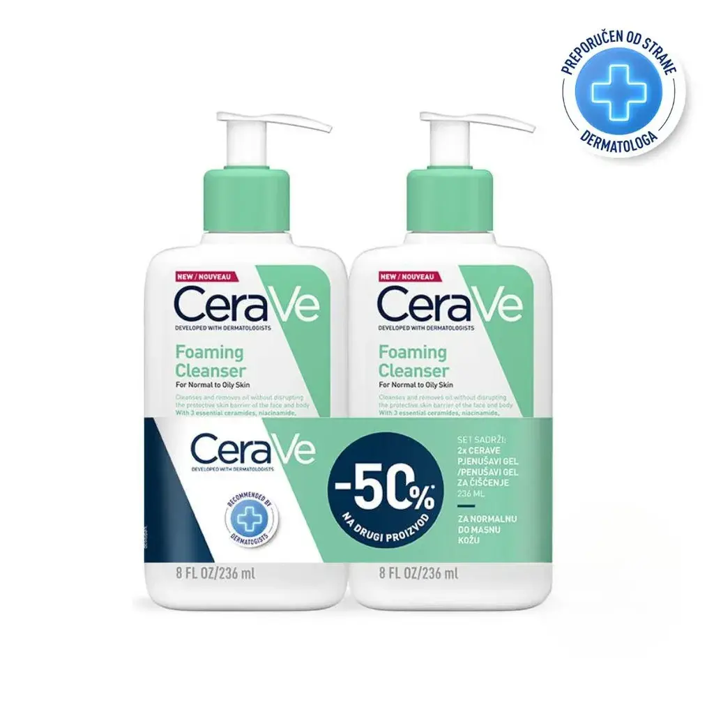 Cerave® Penušavi gel za umivanje i kupanje, 2 komada, 236 ml
