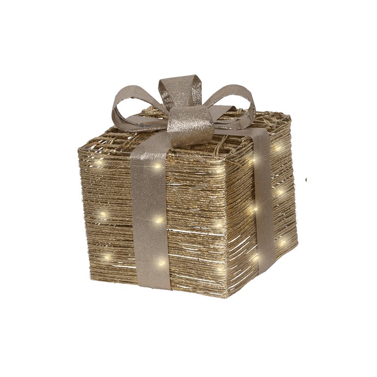 NG dekoracija - LED GIFT BOX 489374 - Large / Gold - KMG