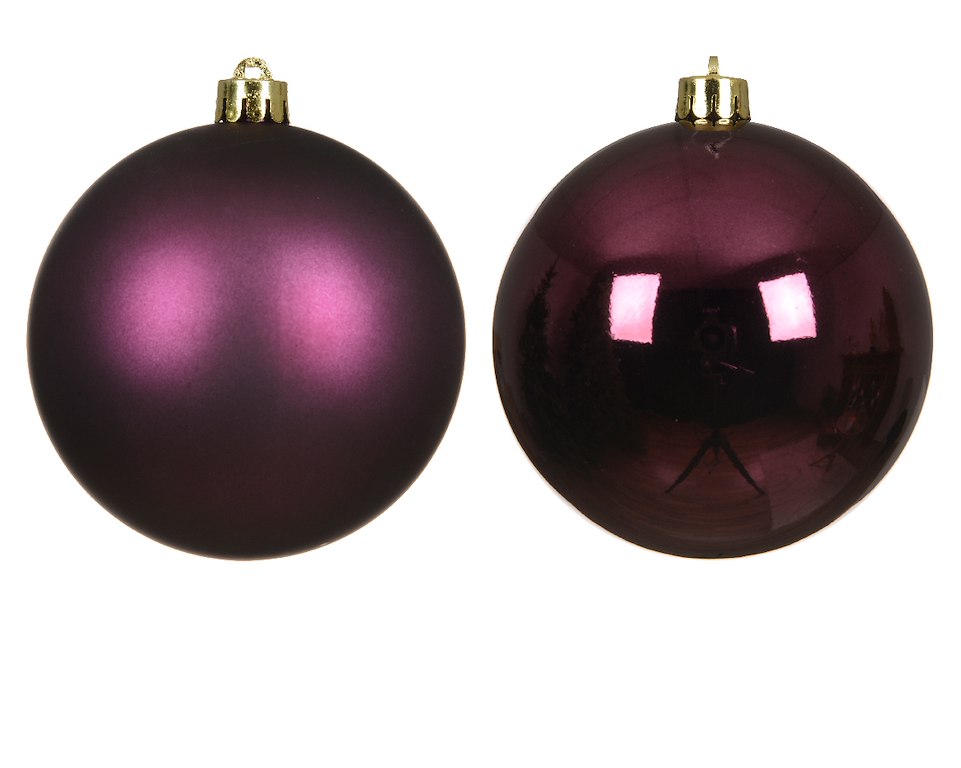 NG dekoracija - HANGING BAUBLE SET MIX 4pcs 10cm 022617 - Dark mauve - KMG