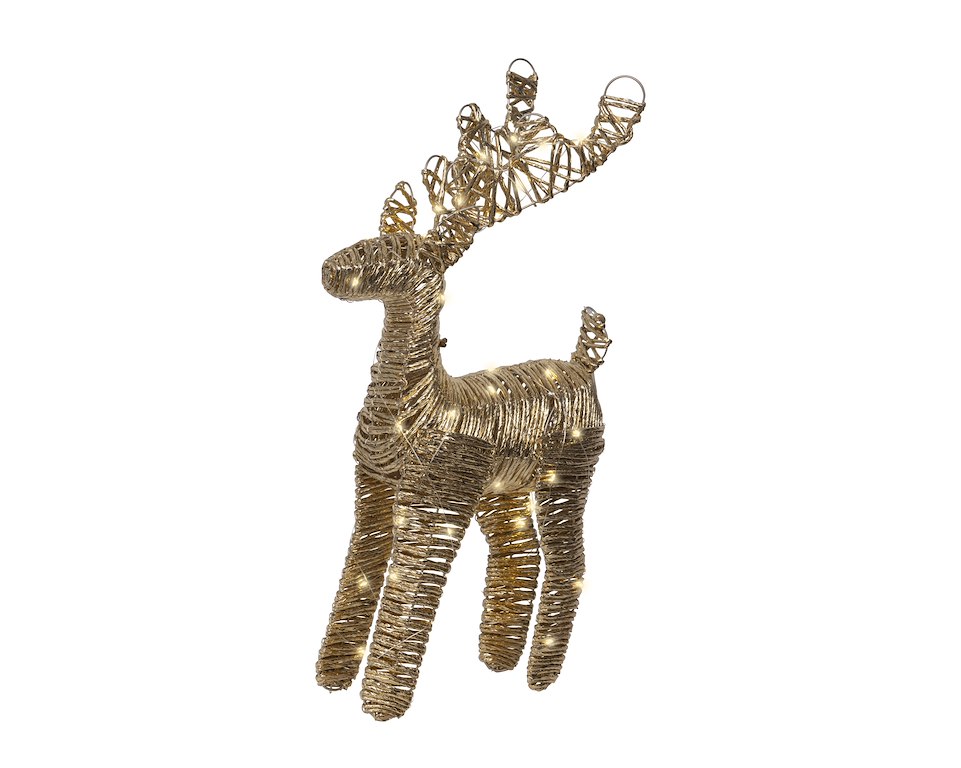 NG dekoracija - LED REINDEER 55cm 489381 - Gold - KMG