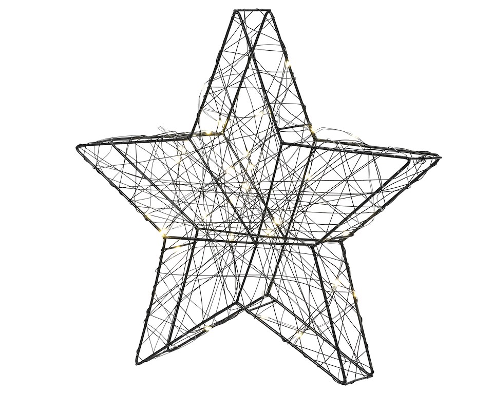 NG dekoracija - LED STAR 30cm 486316 - Black/Warm white - KMG