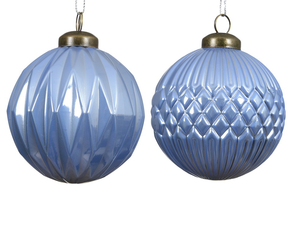 NG dekoracija - HANGING BAUBLE 8cm 024883 - Sky blue - KMG