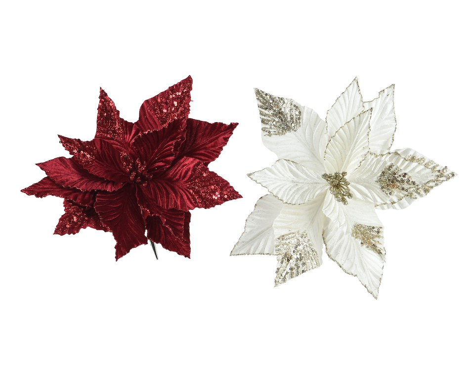 NG dekoracija - POINSETTIA VELVET 30cm 733012 - KMG