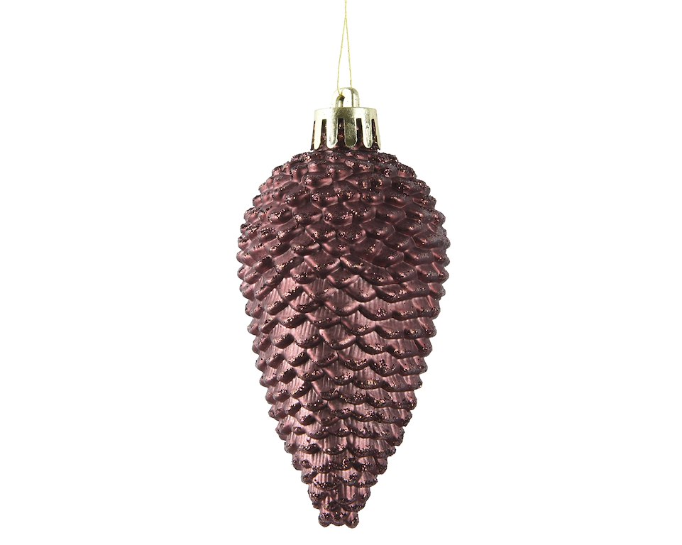 NG dekoracija - HANGING PINECONE SET 6pcs 8cm 022865 - Maroon - KMG