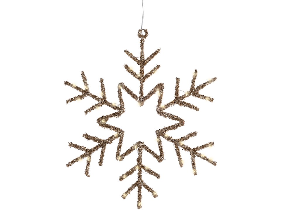 NG dekoracija - LED SNOWFLAKE 40cm 489386 - Gold - KMG