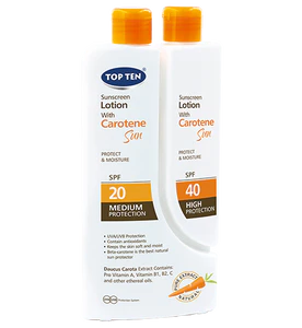 TOP TEN CAROTENE SUNSCREEN LOTION -DUO PACK SPF 20/40
