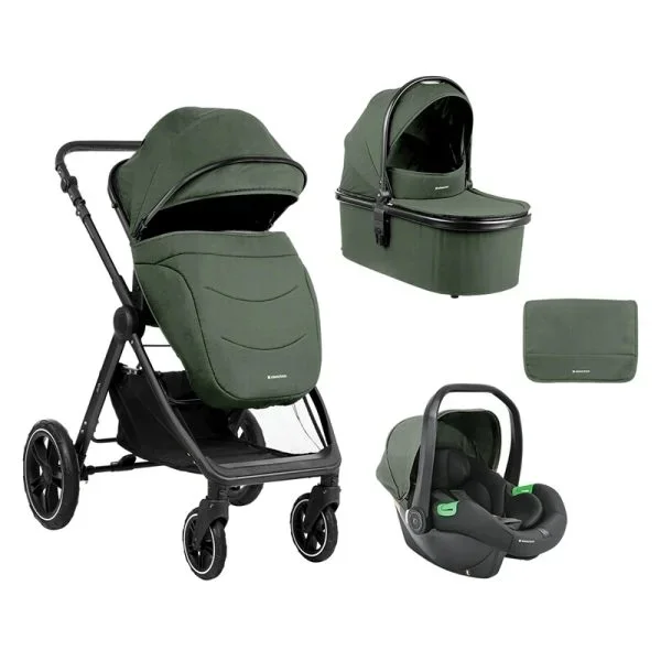 KOLICA AVA 3IN1 SET SA I-SIZE AUTOSEDIŠTEM I TVRDOM KORPOM ARMY GREEN KKB13063