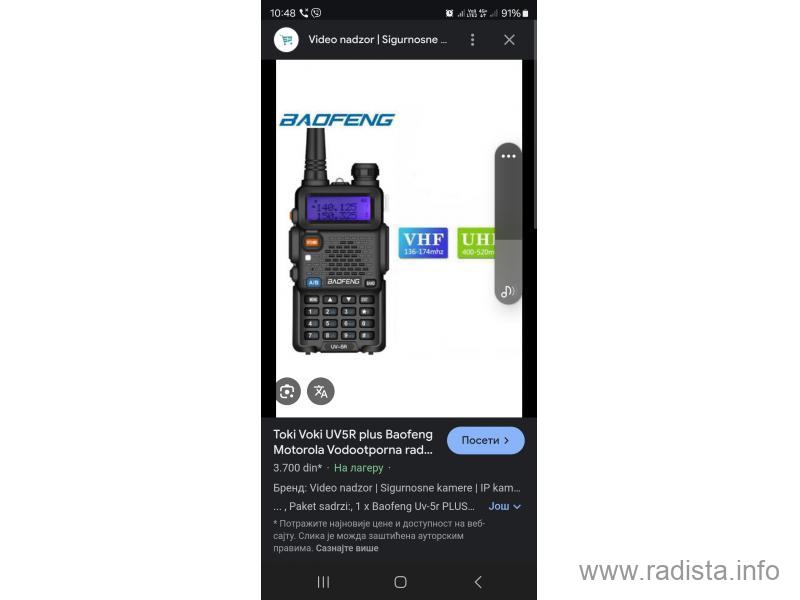 Uv5r duoband radio stanica