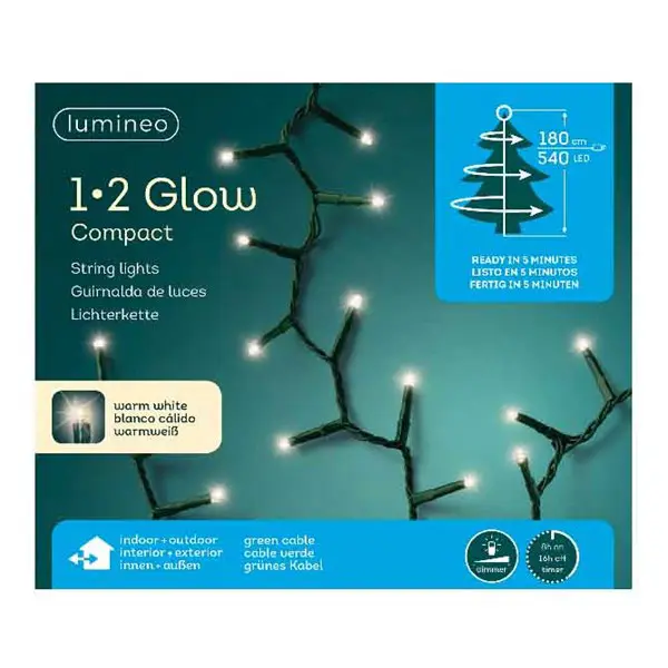LUMINEO Lampice za jelku sa 540 LED dioda toplo belih 1-2 glow compact 6 nivoa lampica