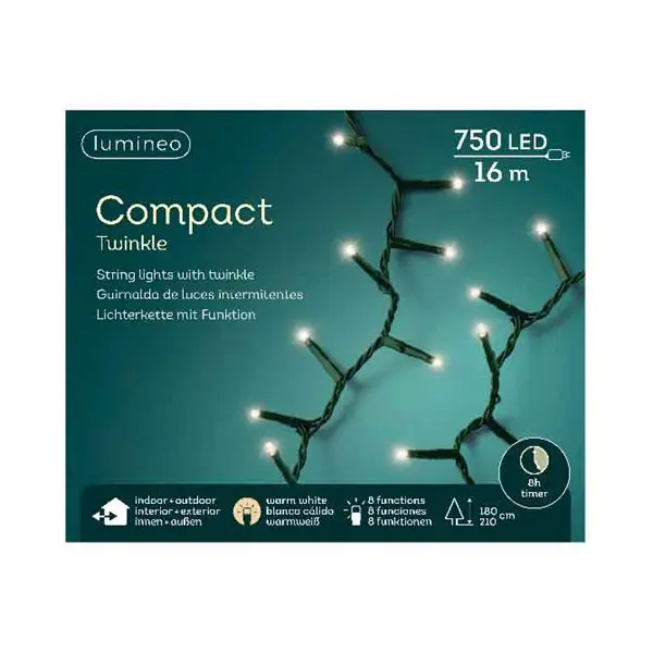 LUMINEO Lampice za jelku sa 750 LED dioda toplo belih compact twinkle 1600cm