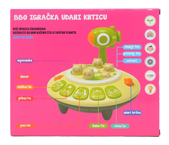 BBO Igračka za bebe udari krticu YW326515