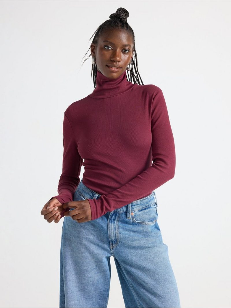 Rolka – Ribbed polo-neck top
