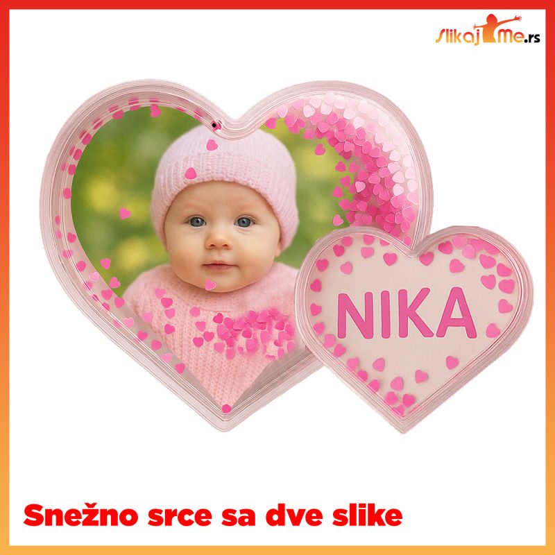 Snežno srce sa dve slike