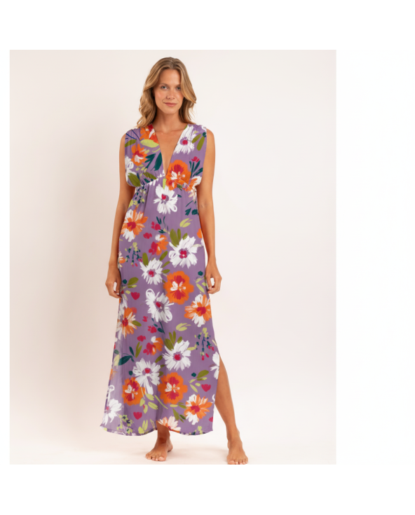 Garden-Flower Long Dress Soleil