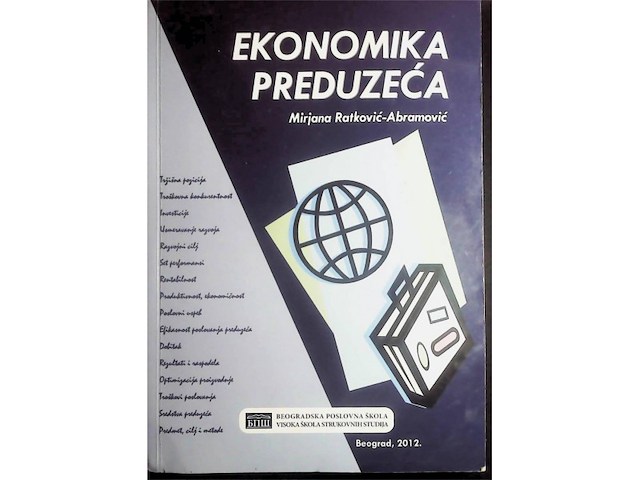 Mirjana Ratković Abramović ➡️ Ekonomika preduzeća