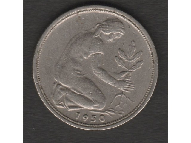 50 Pfennig - 1950 F - Nemačka