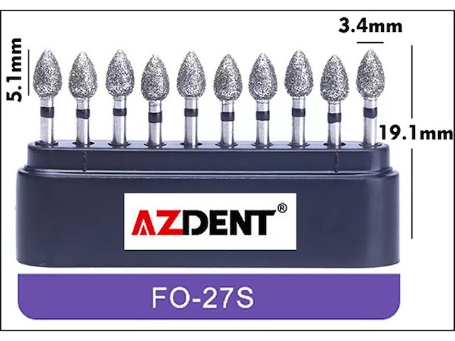 Dijamantski boreri za turbinu FO-27S Azdent