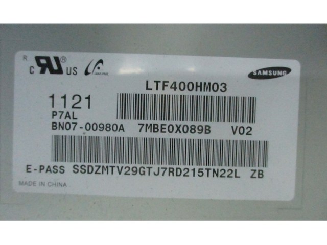 LCD Panel 40` LTF400HM03
