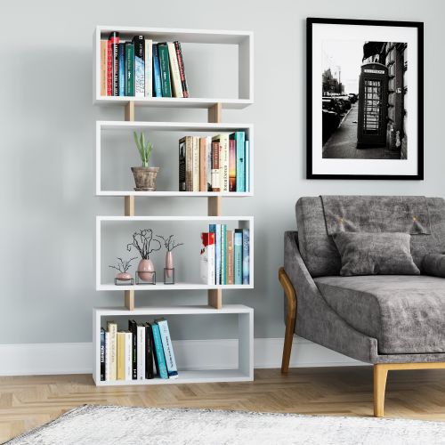 Langdon - White, Oak White Oak Bookshelf