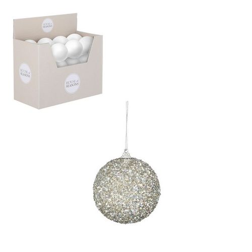 Novogodišnja dekoracija - HANGING BAUBLE 8cm 1143433 - Silver - EDL