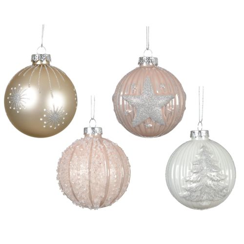 Novogodišnja dekoracija - HANGING BAUBLE 8cm 062867 - Pastel - KMG