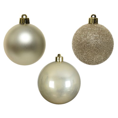 Novogodišnja dekoracija - HANGING BAUBLE SET MIX 10pcs 6cm 020176 - Pearl - KMG