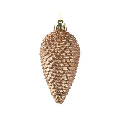 Novogodišnja dekoracija - HANGING PINECONE SET 6pcs 8cm 022858 - Brandy - KMG