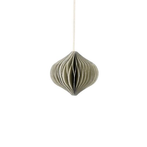 Novogodišnja dekoracija - HANGING PAPER ONION 8cm 1137192 - Light Grey - EDL