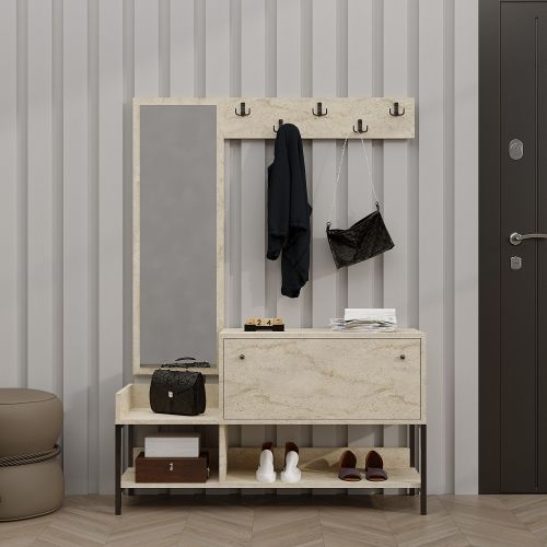 Nonso - Travertine Travertine Shoe Cabinet
