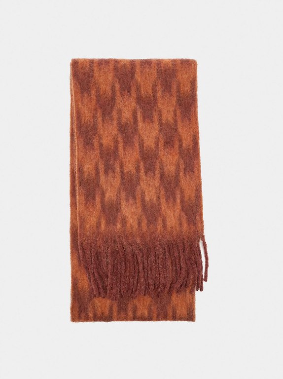 PRINTED SCARF WITH FRINGES