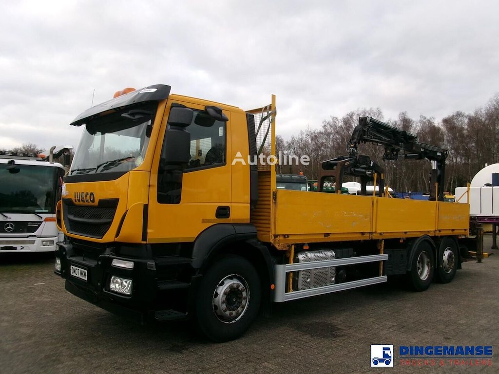 IVECO Stralis 310 6x2 Euro 6 + Atlas 105.2 crane kamion s ravnom platformom