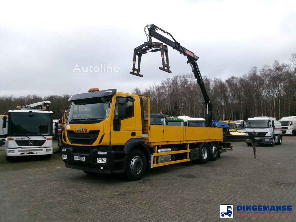 IVECO Stralis 310 6x2 Euro 6 + Atlas 129.3V A11 crane kamion s ravnom platformom