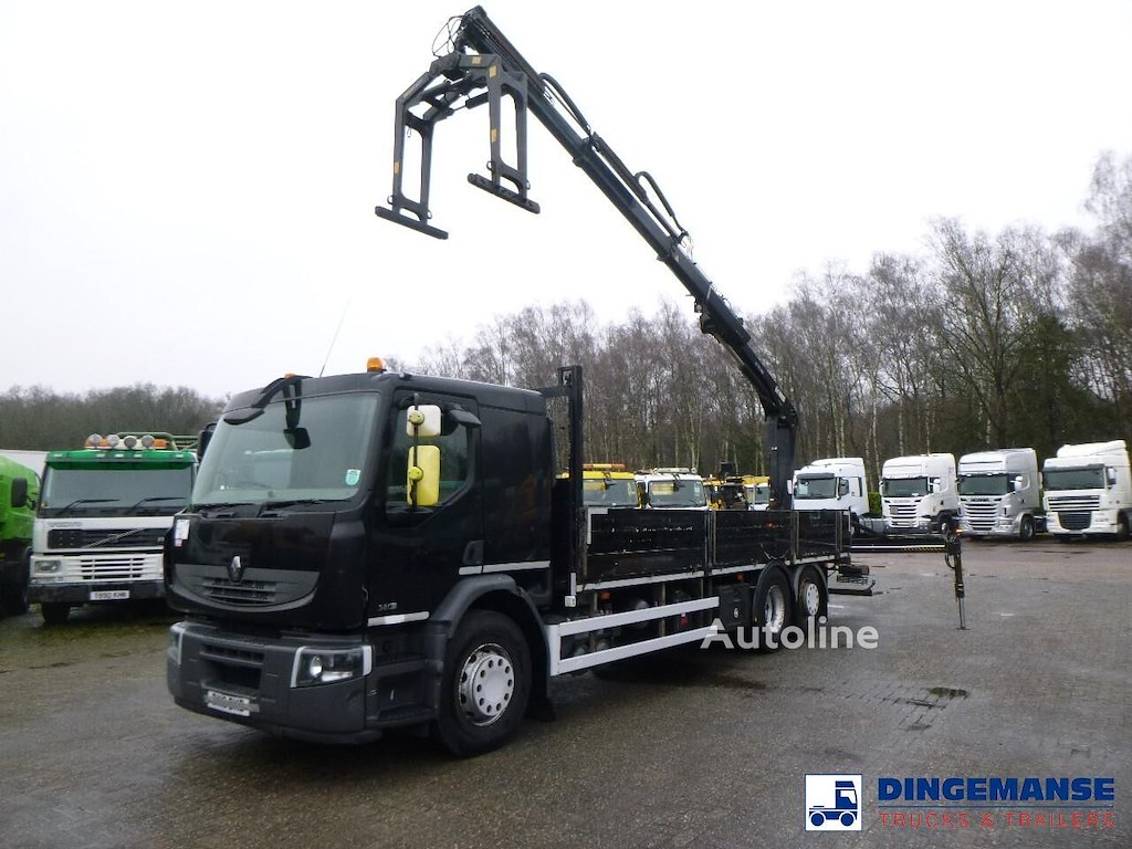 Renault Premium 380 dxi 6x2 RHD + Hiab XS122 Duo kamion s ravnom platformom