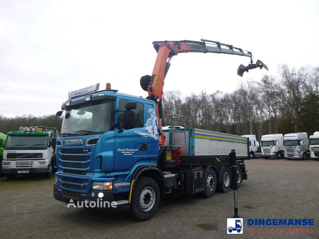 Scania R 500 8X2 tipper + Palfinger PK27001 EHD kamion s ravnom platformom