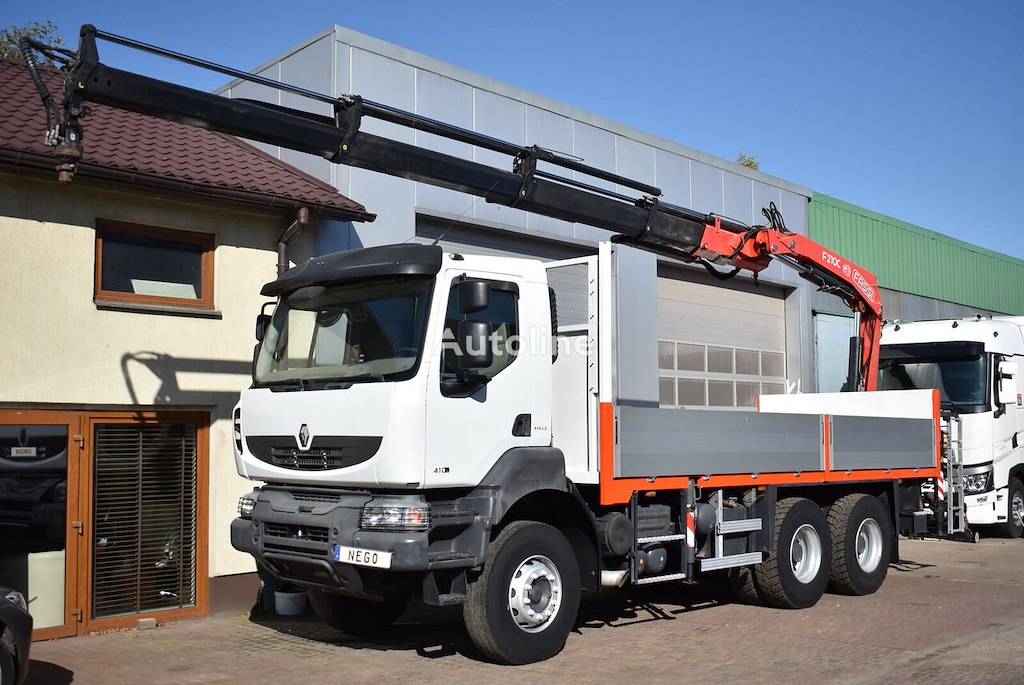 Renault KERAX 370 6X4 FASSI F210 kamion s ravnom platformom