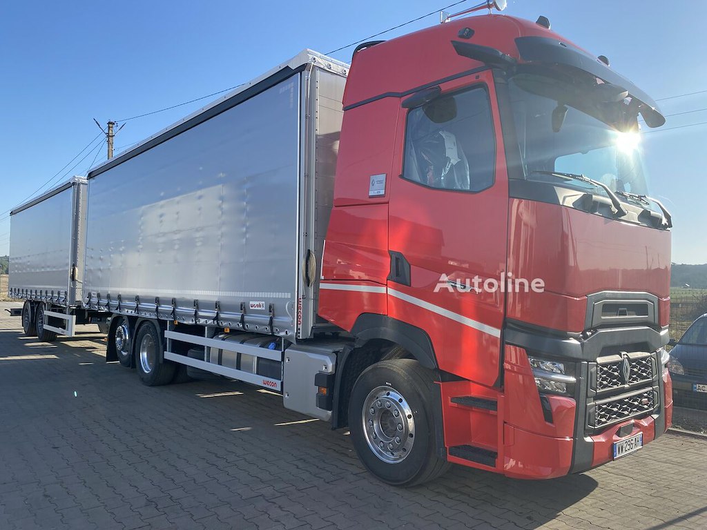 Novi Renault RENAULT TRUCKS T HIGH P6X2 LOW 26T 13L 480 k.c. E6 kamion sa klizna zavesa cerada + prikolica sa kliznom ceradom