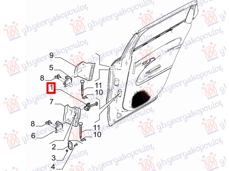 GRANICNIK ZADNJIH VRATA (O) JEEP AVENGER (2022-) (OEM: 52174515)
